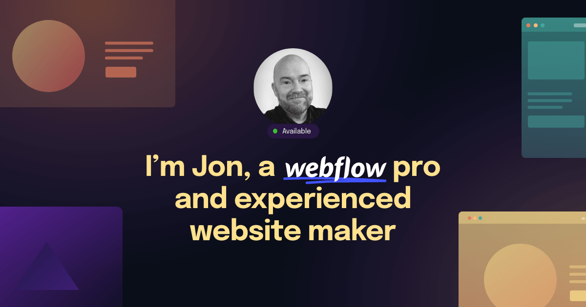 Jon Swain | The Webflow Guy | Certified Webflow Development & Design